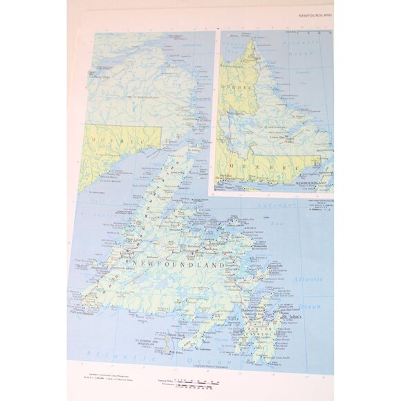 Art | Newfoundland Canada Cosmopolitan Atlas Map Vintage 91856 | Poshmark